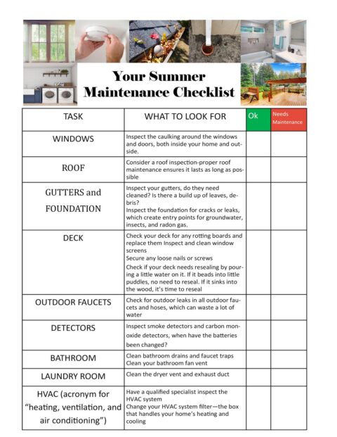Your Summer Maintenance Checklist | ProActiv Prevention